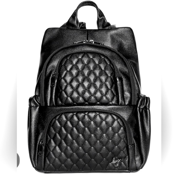 lug | Bags | Lug Hatchback Vl Vegan Leather Black Quilted Backpack ...